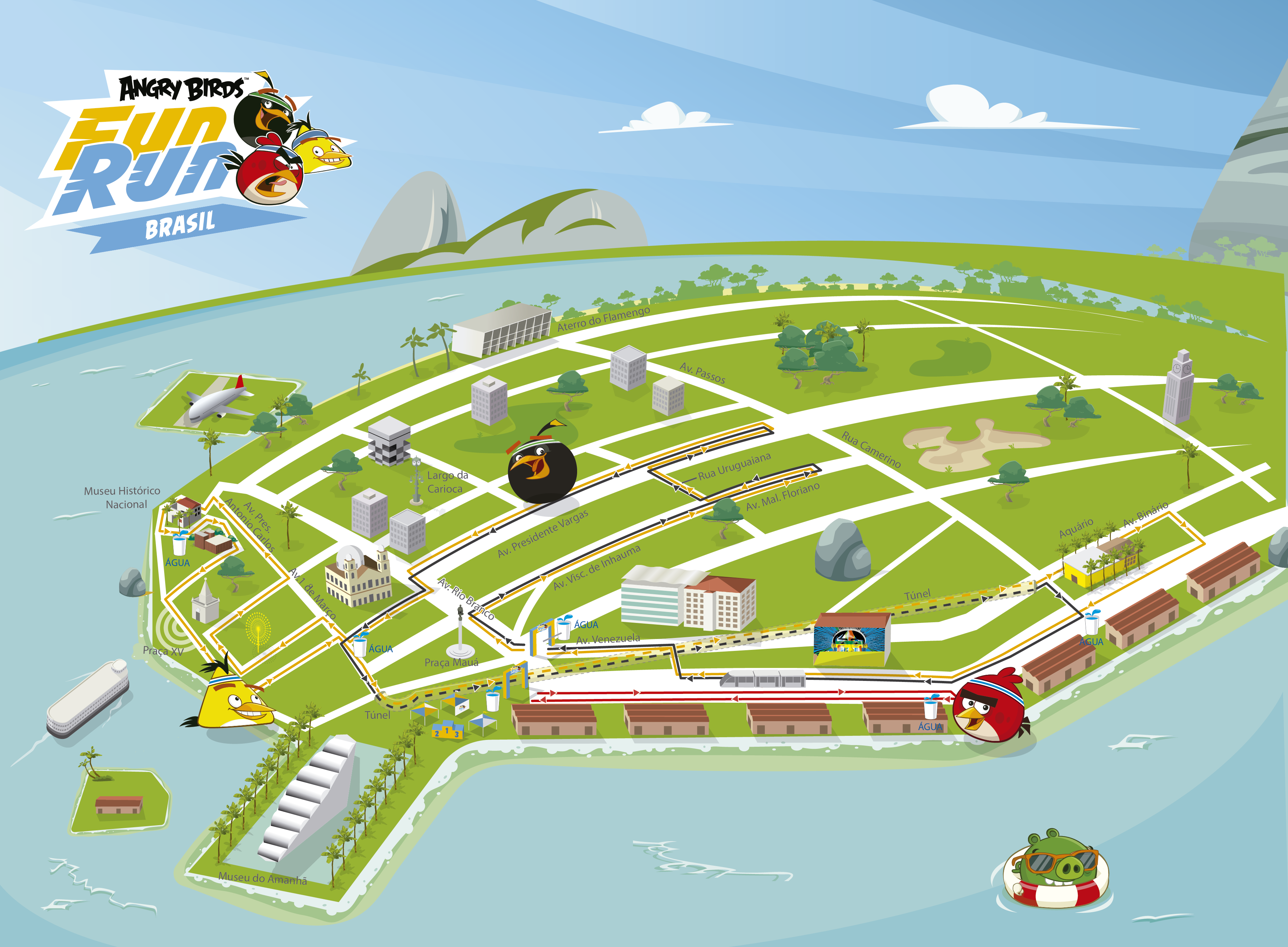 Mapa Angry Birds Fun Run, Foto: Divulgação | Riotur.Rio
